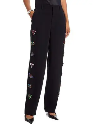 Cinq À Sept Crown Jewel Embellished Pants - Black/multi