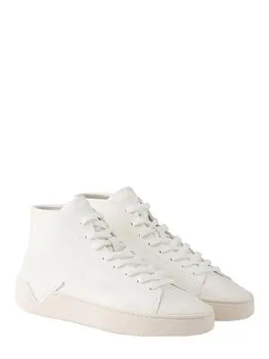 Prada High-top Leather Sneakers - White
