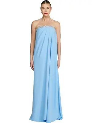 HALSTON Fleur Strapless Gown