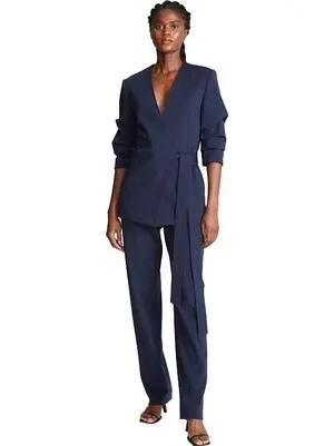 Halston Bexley Jacket In Knit Suiting - Midnight