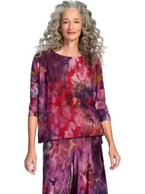 Alembika Tansy Boxy Top - Wine