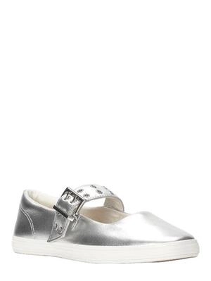 Keds® Square Toe Mary Jane Leather Flat - Silver