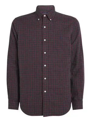 Polo Ralph Lauren Cotton Check Custom Fit Oxford Shirt - Green