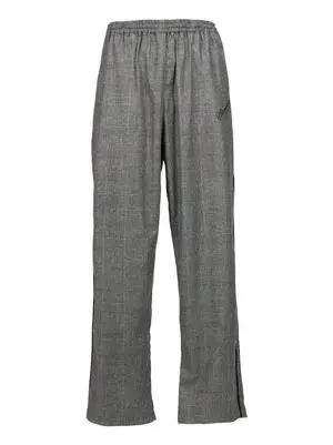 WILLY CHAVARRIA Ruff Rider Check Track Pants - Grey