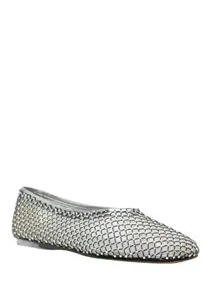 FORTE_FORTE Strass Mesh Ballet Flats - Silver