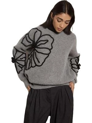 APRICOT 3d Printed Rib Jumper - Grey