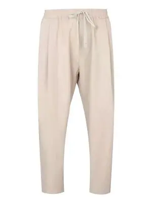 GAELLE PARIS Pleated Drawstring-waist Trousers - Neutrals