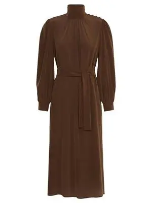 Max Mara Silk Maxi Dress - Brown
