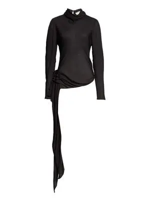 KALLMEYER Ornella Draped Silk Georgette Top - Black