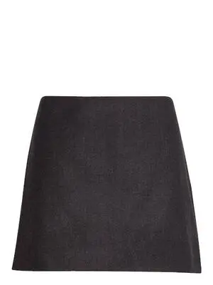 KALLMEYER Kenna Wool Stretch Flannel Miniskirt - Graphite