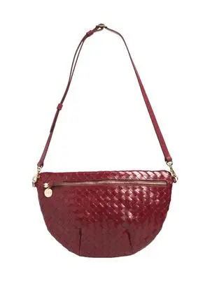 Clare V. Grande Woven Leather Belt Bag - Garnet