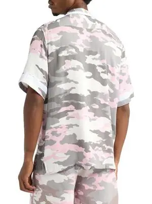 BLUE SKY INN Camo Tipped Camp Shirt - Pink
