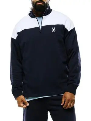 Psycho Bunny Gabe French Terry Quarter-zip Pullover - Baritone B