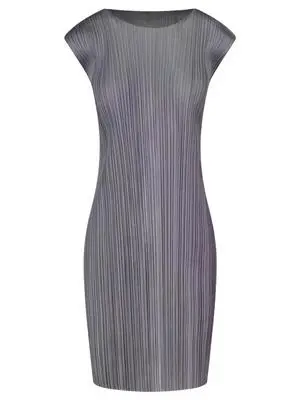 Issey Miyake Plissé-effect Mini Dress - Grey