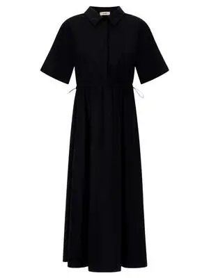 Herno Short-sleeves Midi Dress Black