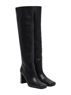 Khaite Petra Leather Knee-high Boots - Black