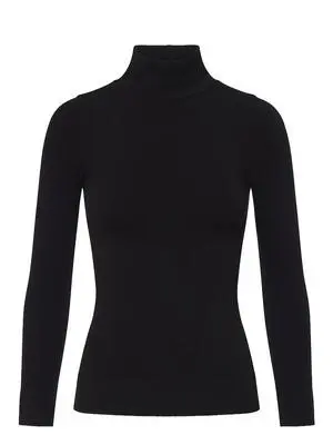 TOTEME Jersey Turtleneck Top - Black