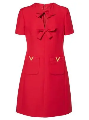 Valentino Garavani Crepe Couture Bow-detail Minidress - Red