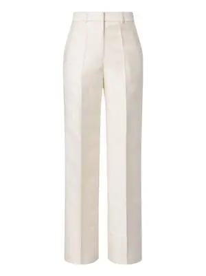 JOSEPH Mitae Cotton, Linen, And Silk-blend Wide-leg Pants - White