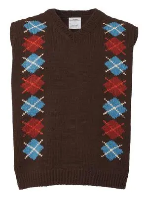 Visvim Diamante Wool And Cashmere Sweater Vest - Brown