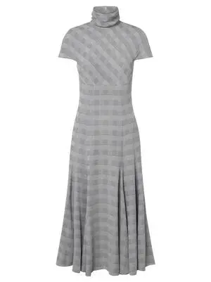 EMILIA WICKSTEAD Thea Prince Of Wales Check Midi Dress - Grey