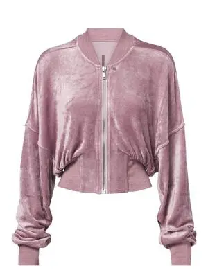Rick Owens Flight Velvet Jersey Bomber Jacket - Pink