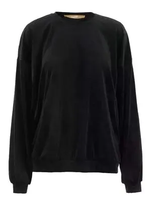 DON'T @ ME Paisley-jacquard Velvet Sweater - Black