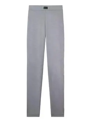 Gcds Logo-patch Contrast-trim Leggings - Grey