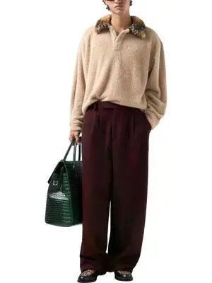 Gcds Pleated Wide-leg Trousers - Red