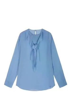 JNBY Tie-neck Long-sleeve Blouse - Blue