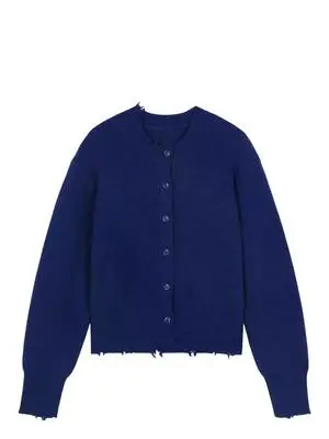 JNBY Distressed-effect Cropped Cardigan - Blue
