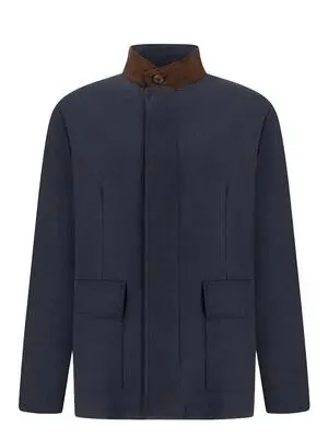 PAUL & SHARK Wool Field Jacket With Suede Details