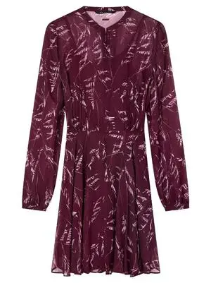 Armani Exchange Floral-print Long-sleeve Mini Dress - Red