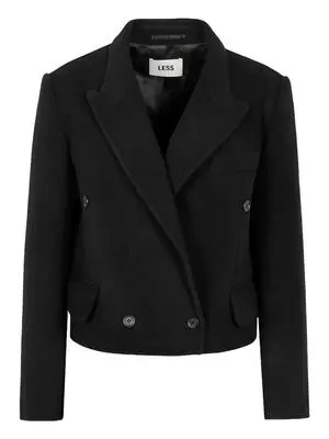 LESS Double-breasted Cropped Jacket - Black