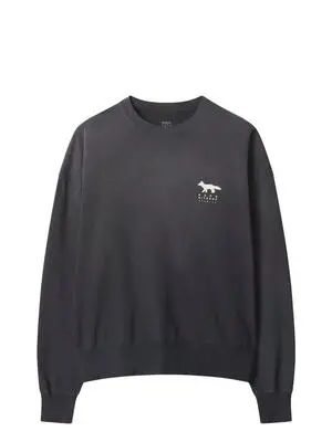 Maison Kitsuné Logo-print Cotton Sweatshirt - Grey