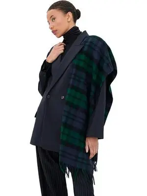 FRENKEN Crushed Scarf Blazer - Navy