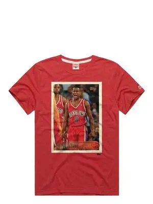 HOMAGE Allen Iverson Philadelphia 76ers Topps Trading Card Player Tri-blend T-shirt - Red