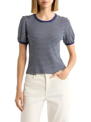 Rag & Bone The Essential Rib Striped Tee - Navy Multi