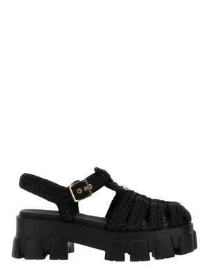 Prada Monolith' Sandals - Black