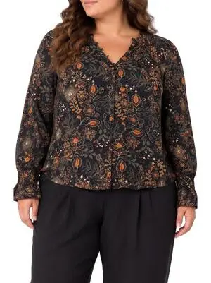 LIVERPOOL Pintuck Sateen Top