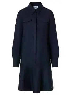 Akris Ruffled-hem Button-fastening Mini Dress - Blue