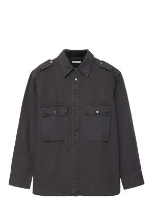 ALLSAINTS Hart Oversized Cotton-linen Blend Shirt Black