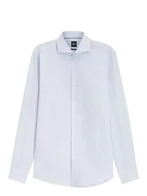 BOSS Check-pattern Long-sleeve Shirt - Blue