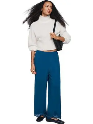 LYREBIRD Lace Trim Pants Modaluxe - Blue