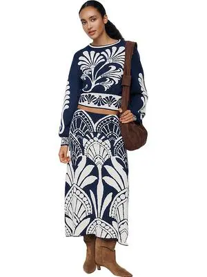 FARM RIO Knit Jacquard Skirt