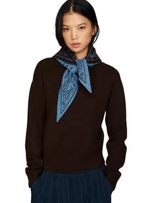 525 Pullover Sweater With Scarf - Chocolate