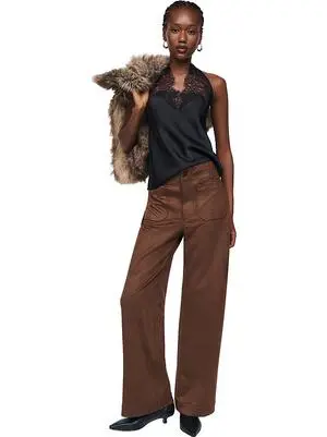 Maeve @merricksart X Colette Faux Suede Full Length Pants Bark