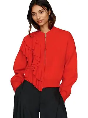 Essentiel Antwerp Kodi Zip Up Cardigan - Firestarter