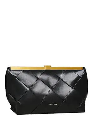ANINE BING Braided Leather Clutch - Black