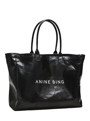 ANINE BING Leo Coated Canvas Tote Bag